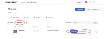 How to archive, delete or reactivate a QR Code